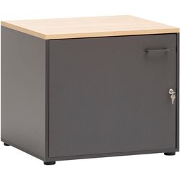 Mehrzweckschrank Schildmeyer "Solea, Breite 67 cm", schwarz (anthrazit, eichehellfarben), B:67,1cm H:60cm T:60cm, FSC-zertifizierter Holzwerkstoff, Schränke, Softclose-Scharniere, Wechselbarer Türanschlag