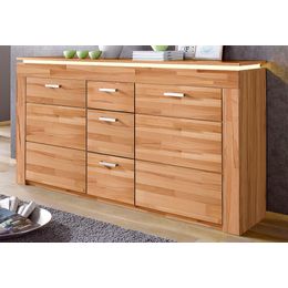 Sideboard VOGL MÖBELFABRIK, beige (kernbuche teilmassiv), B:182cm H:95,5cm T:40cm, Sideboards, Breite 182 cm