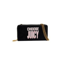 Mini Bag Juicy Couture "ELLA ZIP WALLET Damen", Kinder, Gr. B/H/T: 2,5cm x 10cm onesize, schwarz, Baumwolle, Polyurethan, Taschen, Geldbörse Damen, Portemonnaie, Wallet, Fashion, Lifestyle, Sale