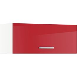 Klapphängeschrank IMPULS KÜCHEN ""Turin", Breite/Höhe: 90/35,7 cm", rot (rot hochglanz), B:90cm H:35,7cm T:34,5cm, Holzwerkstoff, Schränke, vormontiert, mit Klapptür