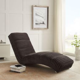 Relaxliege Salesfever "Komfortable Relaxliege", schwarz (schwarz, chrom), B:60cm H:82cm T:170cm, Cordstoff (100% Polyester), Metall, Sofas, Quergesteppt, Oeko-Tex zertifizierter Bezug, PFC-frei