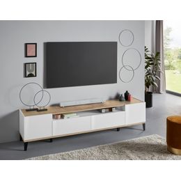 Lowboard Inosign "SunriseTV-Board, TV-Schrank", weiß (weißhg, ahorn pereira), B:200cm H:47cm T:40cm, FSC-zertifizierter Holzwerkstoff, Sideboards, Breite 200 cm