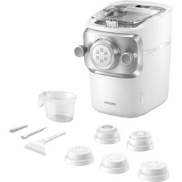 Philips Nudelmaschine "Pastamaker HR2660/00 Avance Collection", weiß (weiß, silber), B:22,9cm H:32,2cm T:32,7cm, Nudelmaschinen, inkl. Form-, Knet- und Pressfunktion und 6 Formscheiben