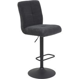 Barhocker Hela "LENI", schwarz (anthrazit, schwarz), B:44cm H:102cm T:57cm, 92% Polyester;8% Polyamid, Hocker, Komfortsitz mit Federkorb