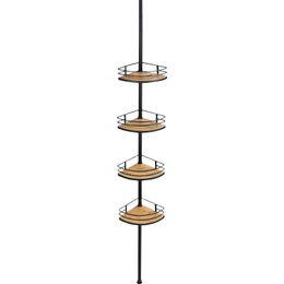 Duschregal Wenko "Dolcedo", beige (schwarz, natur), B:31cm H:275cm T:23cm, Bambus, Edelstahl, Regale, 4 Ablagen