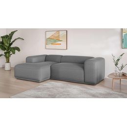 Ecksofa s.Oliver "EMMERIK Designersofa, L-Form mit Wellenfederung, B/T/H: 260/155/73 cm", grau (dunkelgrau), B:259,5cm H:73cm T:155cm, 100% Polyester, Sofas, Ecksofa, hoher Sitzkomfort, gem&uuml;tlich und modern, auch in Cord