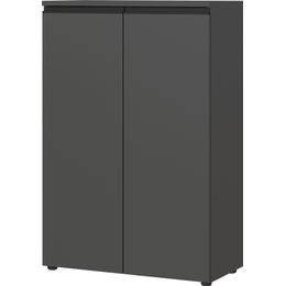 Aktenschrank Germania "Lemont", grau (graphit), B:81cm H:120cm T:40cm, Spanplatte, Schr&auml;nke, 2-t&uuml;riger Mehrzweckschrank wahlweise mit Schublade