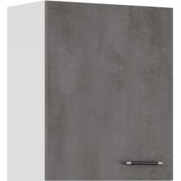 Hängeschrank IMPULS KÜCHEN ""Prag und Valencia", Breite/Höhe: 60/72,3 cm", grau (beton, optik schiefer dunkelgrau), B:60cm H:72,3cm T:34,2cm, Dekorfolie, Holzwerkstoff, Schränke, vormontiert, mit Soft-Close, mit Drehtür