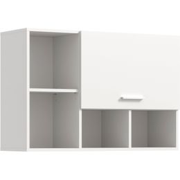 Hängeschrank Welltime "FALAS, TOPSELLER Breite 95cm, 1 Klappe, 5 Fächer", weiß nb, B:95cm H:64cm T:34cm, Spanplatte, Schränke, Hängeschrank, Schrank, Wandschrank, Badschrank, Wäscheschrank
