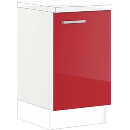 Spülenunterschrank IMPULS KÜCHEN ""Turin", Breite/Höhe: 50/72,3 cm", rot (rot hochglanz), B:50cm H:72,3cm T:57,9cm, Holzwerkstoff, Schränke, Küchenunterschrank, vormontiert, mit Drehtür