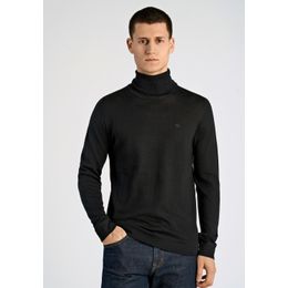 Rollkragenpullover LINDBERGH "LINDBERGH Rollkragenpull", Herren, Gr. L, schwarz, Obermaterial: 50% Polyacryl, 50% Schurwolle, hoch geschlossener Ausschnitt, Pullover