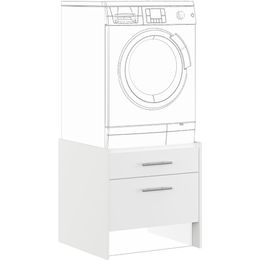 Waschmaschinenumbauschrank IMPULS K&Uuml;CHEN ""Valencia", Breite/H&ouml;he: 64/61,5 cm, mit Soft-Close", wei&szlig;, B:64cm H:61,5cm T:68,5cm, Dekorfolie, Holzwerkstoff, Schr&auml;nke, mit Schubkasten, mit Auszug, mit Auflagen f&uuml;r W&auml;schekorb
