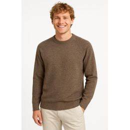 Only & Sons Rundhalspullover ONLY & SONS "ONSTHOMAS REG CREW NECK KNIT - OTL", Herren, Gr. XL, braun (walnut detail:melange), Strick, Obermaterial: 74% Polyester, 24% Polyacryl, 2% Elasthan, meliert, regular fit, Rundhals, Pullover
