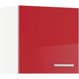 Hängeschrank IMPULS KÜCHEN ""Turin", Breite/Höhe: 50 oder 60/57,9 cm", rot (rot hochglanz), B:60cm H:57,9cm T:34,5cm, Holzwerkstoff, Schränke, vormontiert, mit Falt-Lifttür, mit verstellbarem Fachboden