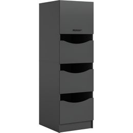 Wäscheschrank Welltime "FALAS, TOPSELLER, Höhe 195 cm, 4 Klappen, Wäscheorganizer", anthrazit nb, B:60cm H:195cm T:68cm, Spanplatte, Schränke, Universalschrank, Mehrzweckschrank, Badezimmer, Hauswirtschaftsschrank