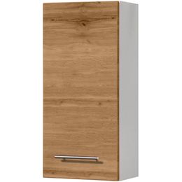 Hängeschrank Welltime "Trento, verschiedene Ausführungen und Farben", braun (wotaneiche), B:30cm H:64cm T:20cm, Holzwerkstoff, MDF, Schränke, Badmöbel, Breite 30 cm, 1 Tür, 2 Einlegeböden, Made in Germany