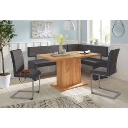 Eckbank Home Affaire "Charissa", schwarz (schwarz (arizona 4420)), B:210cm H:90cm T:140cm, Holzwerkstoff, Massivholz, Sitzbänke, in 3 Größen, verschiedene Qualitäten