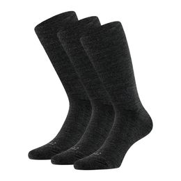 Basicsocken Apollo, Herren, Gr. 39-42, schwarz (anthrazit melange), Elasthan, Polyamid, Wolle, meliert, unifarben, elastisch, Socken, Unisex mit Stickerei und weichen Merinowoll-Anteil
