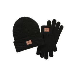 Beanie Chiemsee, Herren, Gr. L/XL, schwarz beauty, Obermaterial: 45% Baumwolle, 45% Polyacryl, 10% Elasthan, Mützen
