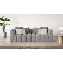 Big-Sofa s.Oliver "COBBO 3-Sitzer Design-Sofa Bubble-Optik, Ma&szlig;e B/T/H: 259/126/104 cm", grau (anthrazit), B:259cm H:104cm T:126cm, 100% Polyester, Sofas, Big-Sofa, mit vielen Kissen, moderne Steppung und hoher Sitzkomfort