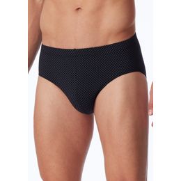 Minislip Schiesser "Cotton Casual", Herren, Gr. 6, schwarz (000, schwarz), Single Jersey, Obermaterial: 95% Baumwolle, 5% Elasthan, k&ouml;rpernah, Unterhosen, ohne Eingriff, gemustert