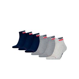 Levi's Kurzsocken LEVI'S, Herren, Gr. 39-42, bunt (grau, marineblaus combo), Baumwollmischung, mehrfarbig, uni und meliert, normal, Socken, mit breitem Logobund