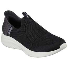 Slip-On Sneaker Skechers "ULTRA FLEX 3.0 - SMOOTH STEP", Damen, Gr. 39, schwarz, Textil, Schuhe, Schlupfschuh, Slipper, Freizeitschuh in veganer Verarbeitung