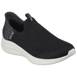 Slip-On Sneaker Skechers "ULTRA FLEX 3.0 - SMOOTH STEP", Damen, Gr. 41, schwarz, Textil, Schuhe, Schlupfschuh, Slipper, Freizeitschuh in veganer Verarbeitung