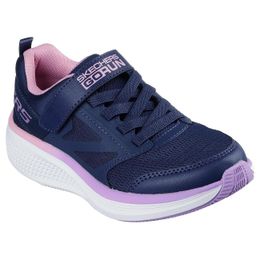 Sneaker Skechers "GO RUN ELEVATE 2.0", Mädchen, Gr. 27, blau (navy), Lederimitat, Textil, kontrastfarbene Details, Schuhe, Freizeitschuh mit Klettverschluss, Größenschablone zum Download