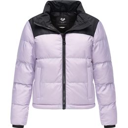 Steppjacke Ragwear "Serah", Damen, Gr. S (36), lila (lavender), Obermaterial 1: 100% Nylon, Obermaterial 2: 100% Polyester, Innenfutter: 100% Polyester, Wattierung: 100% Polyester, lässig geschnitten hüftbedeckend, hoch geschlossener Ausschnitt, eng Strickbündchen, Jacken, stylische Damen Winterjacke im Colourblocking-Design