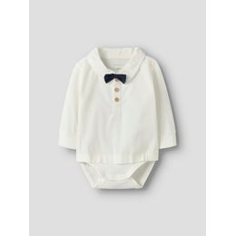 Body name it "NBMNOLLER LS BODY", Jungen, Gr. 86, N-Gr, wei&szlig; (cloud dancer), Sweatware, Obermaterial: 100% Baumwolle, unifarben, regular fit, Rundhals, Bodys Body