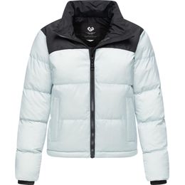 Steppjacke Ragwear "Serah", Damen, Gr. XXL (44), blau (hellblau), Obermaterial 1: 100% Nylon; Obermaterial 2: 100% Polyester; Innenfutter: 100% Polyester; Wattierung: 100% Polyester, l&auml;ssig geschnitten h&uuml;ftbedeckend, hoch geschlossener Ausschnitt, eng Strickb&uuml;ndchen, Jacken Steppjacke, stylische Damen Winterjacke im Colourblocking-Design