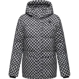 Steppjacke Ragwear "Wikesh Print", Damen, Gr. XXXL(46), schwarz, Obermaterial: 100% Polyester. Innenfutter: 100% Polyester. Wattierung: 100% Polyester, gerade Po-bedeckend, hoch geschlossener Ausschnitt, &Auml;rmel ohne &Auml;rmelschlitz Strickb&uuml;ndchen, Jacken Steppjacke, Wasserdichte Damen Winterjacke mit Hahnentritt-Muster