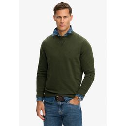 Sweatshirt Superdry "CLASSIC ESSENTIAL SWEATSHIRT", Herren, Gr. M, surplus goods olive, angeraute Sweatware, Obermaterial: 100% Baumwolle, unifarben, relaxed fit normal, Rundhals, Rippbündchen, Sweatshirts