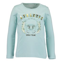 Langarmshirt Blue Seven, M&auml;dchen, Gr. 116, gletscher, Single Jersey, Obermaterial: 100% Baumwolle, bedruckt, regular fit normal, Rundhals, Shirts Langarmshirt