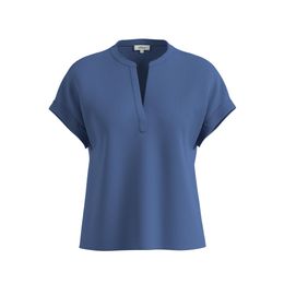 s.Oliver Damen T-Shirtdusty blau, Gr. 46, unifarben, Web, Obermaterial: 98% Polyester, 2% Elasthan, Shirts, mit überschnittenen Schultern