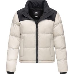 Steppjacke Ragwear "Serah", Damen, Gr. XL (42), grau (hellgrau), Obermaterial 1: 100% Nylon; Obermaterial 2: 100% Polyester; Innenfutter: 100% Polyester; Wattierung: 100% Polyester, l&auml;ssig geschnitten h&uuml;ftbedeckend, hoch geschlossener Ausschnitt, eng Strickb&uuml;ndchen, Jacken Steppjacke, stylische Damen Winterjacke im Colourblocking-Design