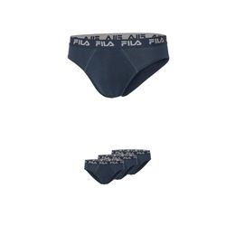 Slip Fila "MAN BRIEF", Herren, Gr. L, blau (navy), Obermaterial: 95% Baumwolle, 5% Elasthan, unifarben, körpernah, Unterhosen, elastischer Logobund
