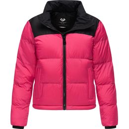 Steppjacke Ragwear "Serah", Damen, Gr. L (40), pink (fuchsia), Obermaterial 1: 100% Nylon; Obermaterial 2: 100% Polyester; Innenfutter: 100% Polyester; Wattierung: 100% Polyester, l&auml;ssig geschnitten h&uuml;ftbedeckend, hoch geschlossener Ausschnitt, eng Strickb&uuml;ndchen, Jacken Steppjacke, stylische Damen Winterjacke im Colourblocking-Design