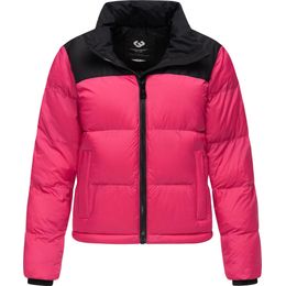 Steppjacke Ragwear "Serah", Damen, Gr. 4XL (48), pink (fuchsia), Obermaterial 1: 100% Nylon, Obermaterial 2: 100% Polyester, Innenfutter: 100% Polyester, Wattierung: 100% Polyester, lässig geschnitten hüftbedeckend, hoch geschlossener Ausschnitt, eng Strickbündchen, Jacken, stylische Damen Winterjacke im Colourblocking-Design