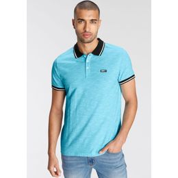 Poloshirt AJC, Herren, Gr. 3XL (64/66), grün (türkis, meliert), Single Jersey, Obermaterial: 100% Baumwolle, meliert, unifarben, schmal, Rundhals, Rippbündchen, Shirts, Kurzarm, schmal geschnitten, Polokragen, ideal für Sportarten