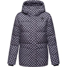 Steppjacke Ragwear "Wikesh Print", Damen, Gr. S (36), lila (lavender), Obermaterial: 100% Polyester, Innenfutter: 100% Polyester, Wattierung: 100% Polyester, gerade Po-bedeckend, hoch geschlossener Ausschnitt, Ärmel ohne Ärmelschlitz Strickbündchen, Jacken, Wasserdichte Damen Winterjacke mit Hahnentritt-Muster