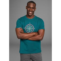 T-Shirt DELMAO, Herren, Gr. 4XL (68/70), gr&uuml;n (dunkel gr&uuml;n), Single Jersey, Obermaterial: 100% Baumwolle, bedruckt, normal, Rundhals, Shirts T-Shirt, Kurzarm, bedruckt, Rundhals, aus Baumwolle, Topseller