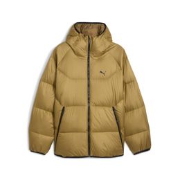 Daunenjacke Puma "Daunen-Pufferjacke mit Kapuze Herren", Damen, Gr. XXL, braun (honey butter braun), Obermaterial: 100% Polyester; Futter: 100% Polyester; Füllung: 10% Federn, 90% Entendaunen; Kapuzenfüllung: 100% Polyester; Seitentasche – Unten: 100% Polyester, Jacken