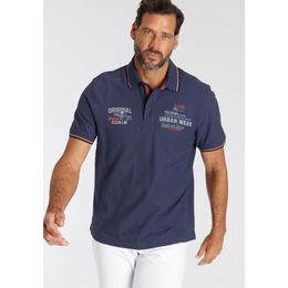 MAN'S WORLD Poloshirt MAN'S WORLD, Herren, Gr. 3XL (64/66), blau, Piqu&eacute;, Obermaterial: 100% Baumwolle, bedruckt, normal, Shirts, Kurzarm, mit coolem Print, Polokragen, aus Piqu&eacute;-Stoff