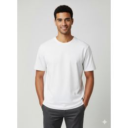 Rundhalsshirt Selected Homme "SLHZLOOSE-BOB SS O-NECK TEE", Herren, Gr. XXL, weiß (hellweiß), Jersey, Obermaterial: 100% Baumwolle, unifarben, loose fit, Rundhals, Shirts