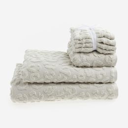 Rachel Zoe 4er-Pack graue Gästetücher mit Leopardenmuster