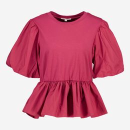 Pinke Bluse mit Puffärmeln