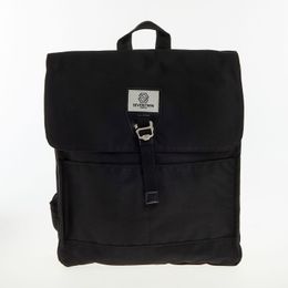 Schwarzer Rucksack mit Logo