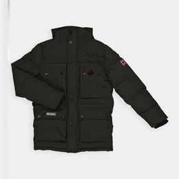 Geographical Norway Dunkelgr&uuml;ne Jacke mit Kapuze